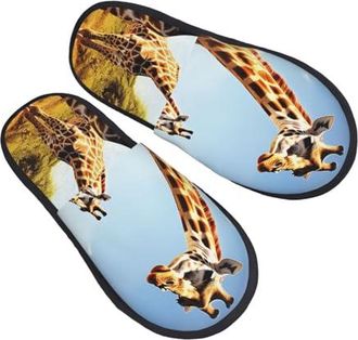 Generic Pantoufles En Coton Girafe Sauvage Antid&eacute;rapant Pantoufles DH&ocirc;tel Peluche Chaussons Pour Int&eacute;rieur Femmes Voyage L