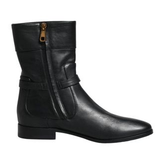 Dolce & Gabbana Femme, Chaussures, Noir, Taille: 37 1/2 EU Bottes mi-mollet en cuir noir