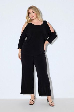 Ulla Popken T-Shirt T-Shirt bequeme Passform Schulter CutOut