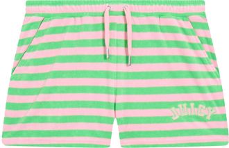 Juicy Couture Damen Perkin Drawstring Damenshorts Sommershorts aus Frottee mit Appliaktionen in versch. Farben L&auml;ssige Shorts, Heritage Stripe, S