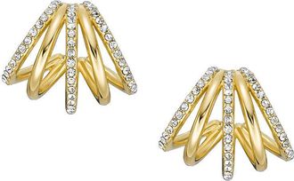 Fossil Creolen-Ohrringe All Stacked Up für Damen Metall goldfarben, JA7212710