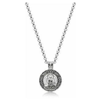 Nialaya Homme, Accessoires, Gris, Taille: M Necklace with Silver Buddha Amulet