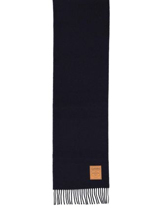 Ganni Wool Scarf - Blue
