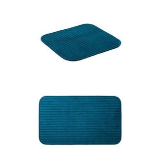 G&ouml;zze Badteppich Berlin 2er Set, 50x45 cm + 60x100 cm, Farbe: Petrol