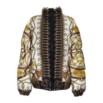 Moschino Milit&auml;r Teddy Schal Daunenjacke - - Jackets - Damen - Mehrfarbig - M