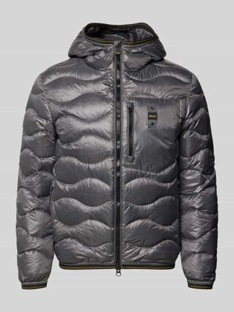 Blauer Steppjacke mit Zweiwege-Rei&szlig;verschluss Modell WAVE