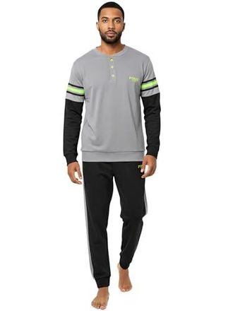 Pyrex Pyjama Homme Chaud Coton Interlock Pyjama Homme Hiver Long avec Poignets et Style Sport, Mod&egrave;le 2., M