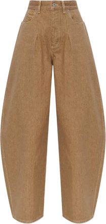 Jacquemus jean ample &agrave; d&eacute;tail pinces - Marron