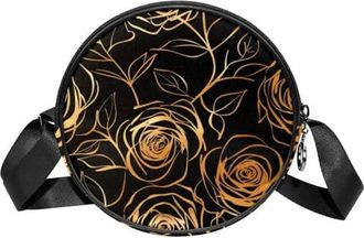 Generic Sac &agrave; bandouli&egrave;re rond pour femme, petit sac &agrave; bandouli&egrave;re avec fermeture &eacute;clair, bretelles r&eacute;glables, sac &agrave; main rond d&eacute;contract&eacute; pour femmes et fill