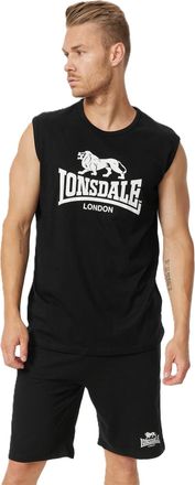 Lonsdale Herren &auml;rmelloses T-Shirt CLOPTON Normale Passform, Black/White, M