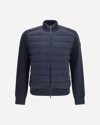 Moncler Zip-up padded Cardigan in wool and cashmere blend Male S