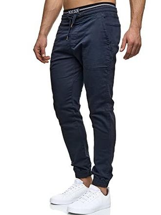 Indicode Hommes Nizar Pants | Pantalon d&eacute;contract&eacute; en Jean Stretch Navy XXL