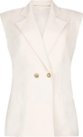 Liu Jo Femme, Vestes, Beige, Taille: 40 FR Gilet en jersey point de Milan
