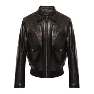 Dolce & Gabbana Lederjacke - - Jackets - Herren - Schwarzk - M