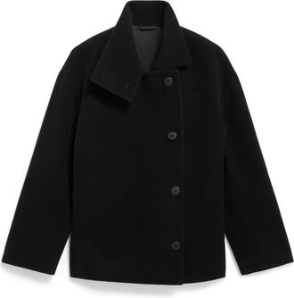 Armedangels Damen Mantel aus recycelter Wolle MAJELAA Wool Loose Fit Black