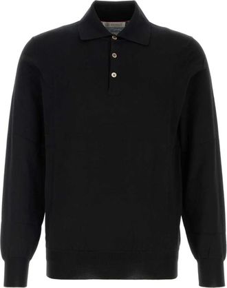 Brunello Cucinelli Homme, Tops, Noir, Taille: L Polo en coton