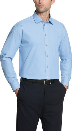 Kenneth Cole Herren Kleid Regular Fit Solid Klassisches Hemd, Hell, blau, 41 cm-42 cm Hals 86 cm-89 cm Ärmel
