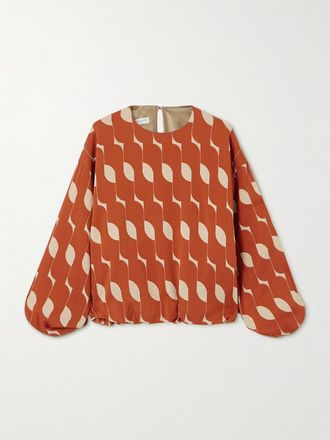 Dries Van Noten Blouse En Soie M&eacute;lang&eacute;e Imprim&eacute;e - Marron