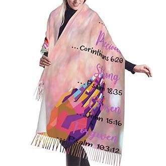 Generic Versets Religieux Motivants Des Écritures Glands Foulard Hiver Étole Châle De Femme Quotidien Écharpe Femme