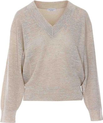 Brunello Cucinelli Pull Col Rond - Beige