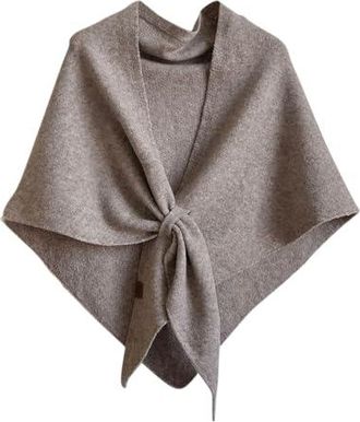 Minetom Poncho Femme Cape El&eacute;gante Wrap Ch&acirc;le Echarpe Automne Hiver Chaud Pull en Tricot A1 Chameau Taille Unique