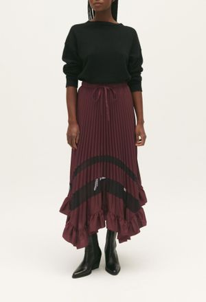 Claudie Pierlot Jupe mi-longue plissée volants