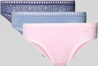 sloggi Slip mit spitzen-Bordüre Modell Crush im 3er-Pack