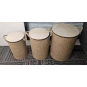 Atmosphera Truhe Bill beige D36 x H49,5cm Atmosphera cr&eacute;ateur dint&eacute;rieur