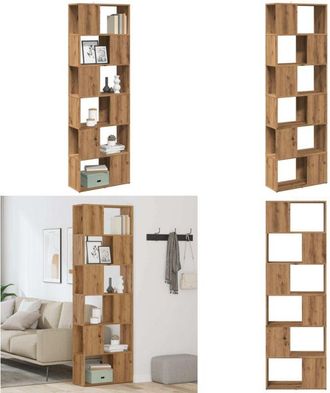 vidaXL Bibliothèque/Séparateur de pièce chêne artisanal 60x24x186 cm - Vidaxl