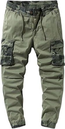 Generic Pantalon cargo pour homme - Grande taille - Couleur unie - Poches lat&eacute;rales - Pantalon long - Pantalon de jogging athl&eacute;tique, 1-Vert, 6XL
