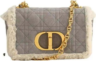 Dior Sac &agrave; bandouli&egrave;re en cuir gris