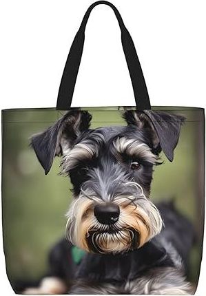 Generic Adorable Schnauzer Sac &Agrave; Bandouli&egrave;re Grand Tote Bag Imperm&eacute;able Sac A Main Femme Pour Universit&eacute; Plage Voyage