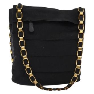 Ferragamo Sac bandouli&egrave;re en toile Pre-owned - Femme - Pre-owned - Noir - Taille: ONE Size