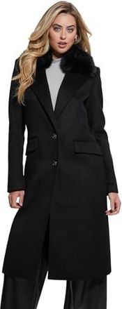 Guess Eco Nancy Manteau en laine m&eacute;lang&eacute;e, noir, Large