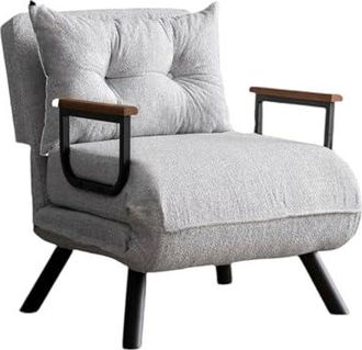 Dmora Sessel Quaoar Grau, Verstellbar, Armlehnen