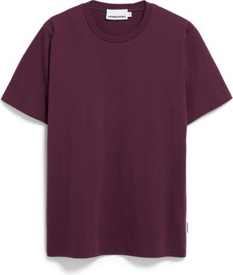 Armedangels Herren Regular T-Shirt aus Bio-Baumwolle JAAMES Regular Fit Dark Cranberry