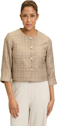 Betty Barclay Damen Blazer-Jacke mit Fransen 40, Powder Pearl