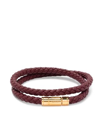 Tom Ford bracelet en cuir à design tubulaire - Marron