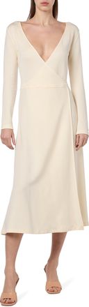 Tommy Hilfiger Damen Wickelkleid mit V-Ausschnitt, Weiß (Calico), XXS