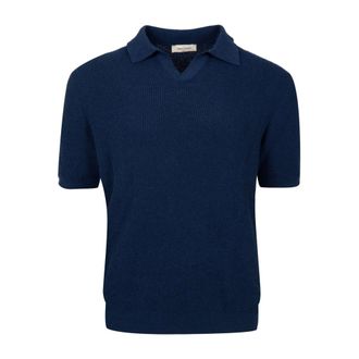 Gran Sasso Geripptes Polo - - Tops - Herren - Blau - 3XL