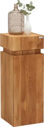 Linea Natura Beistelltisch, Eiche, Holz, Wildeiche, massiv, quadratisch, S&auml;ule, 30x80x30 cm, Stauraum, Wohnzimmer, Wohnzimmertische, Beistelltische