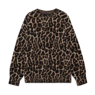 Anine Bing Leopard Print Crew Neck Sweater - - Knitwear - Damen - Braun - XS