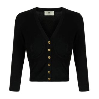 Elisabetta Franchi Strickjacke im Bustier-Stil - - Knitwear - Damen - Schwarzk - S