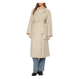 Calvin Klein Femme, Manteaux, Beige, Taille: 36 FR LS Cotton Trench Coat