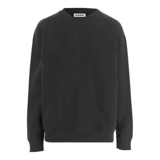 Jil Sander Femme, Sweatshirts et sweats &agrave; capuche, Noir, Taille: 40 FR SweaT-shirt en coton avec logo