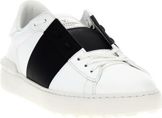 Valentino Garavani Contrast Band Leather Sneaker - White