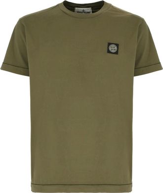 Stone Island Homme, Tops, Vert, Taille: XL T-shirt avec logo
