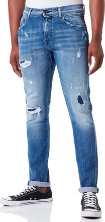 Replay Herren Micym Jeans, 009 Medium Blue, 33W / 36L EU