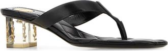 Saint Laurent Frida 45 Bob San Mule Heel - Black