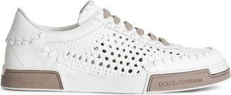 Dolce & Gabbana Low-Top Sneaker - Round Toe White Sneakers With Rubber Sole And Logo - Gr. 41 (EU) - in Weiß - für Damen
